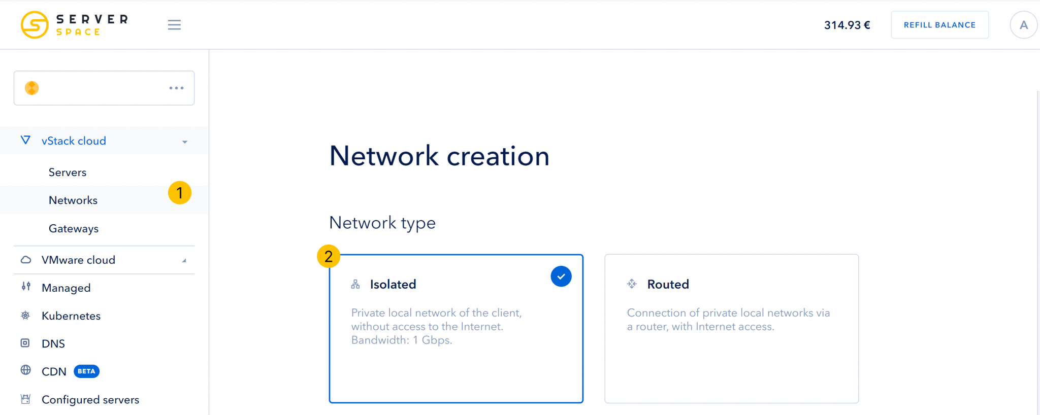 Wie erstelle ich ein geroutetes Netzwerk in der Systemsteuerung?