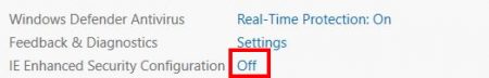 Disable Enhanced Security in Internet Explorer on Windows Server 2019
