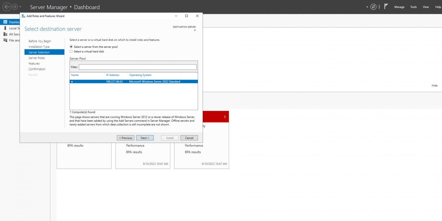 How to install .NET framework in Windows Server