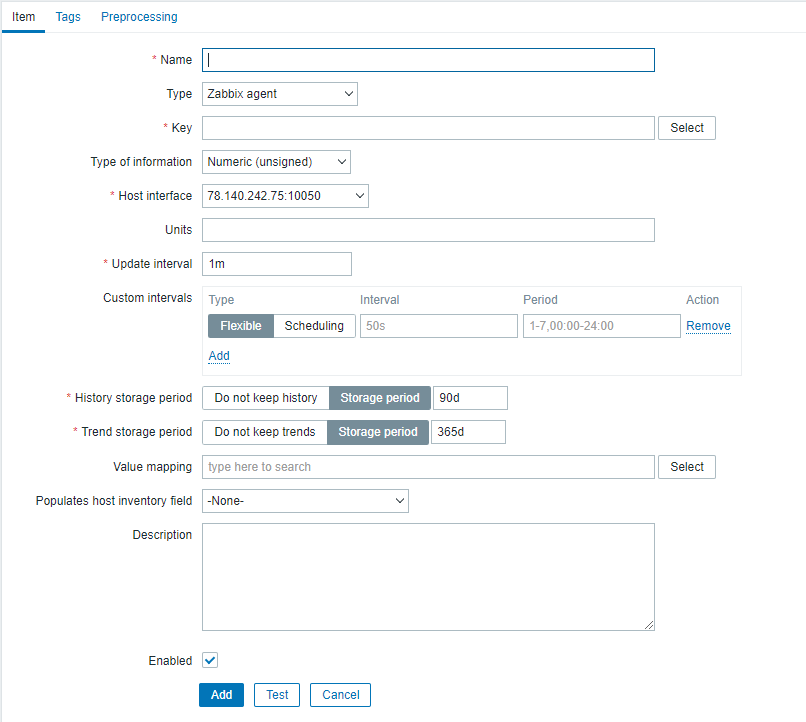 Creating And Configuring Zabbix Hosts And Items