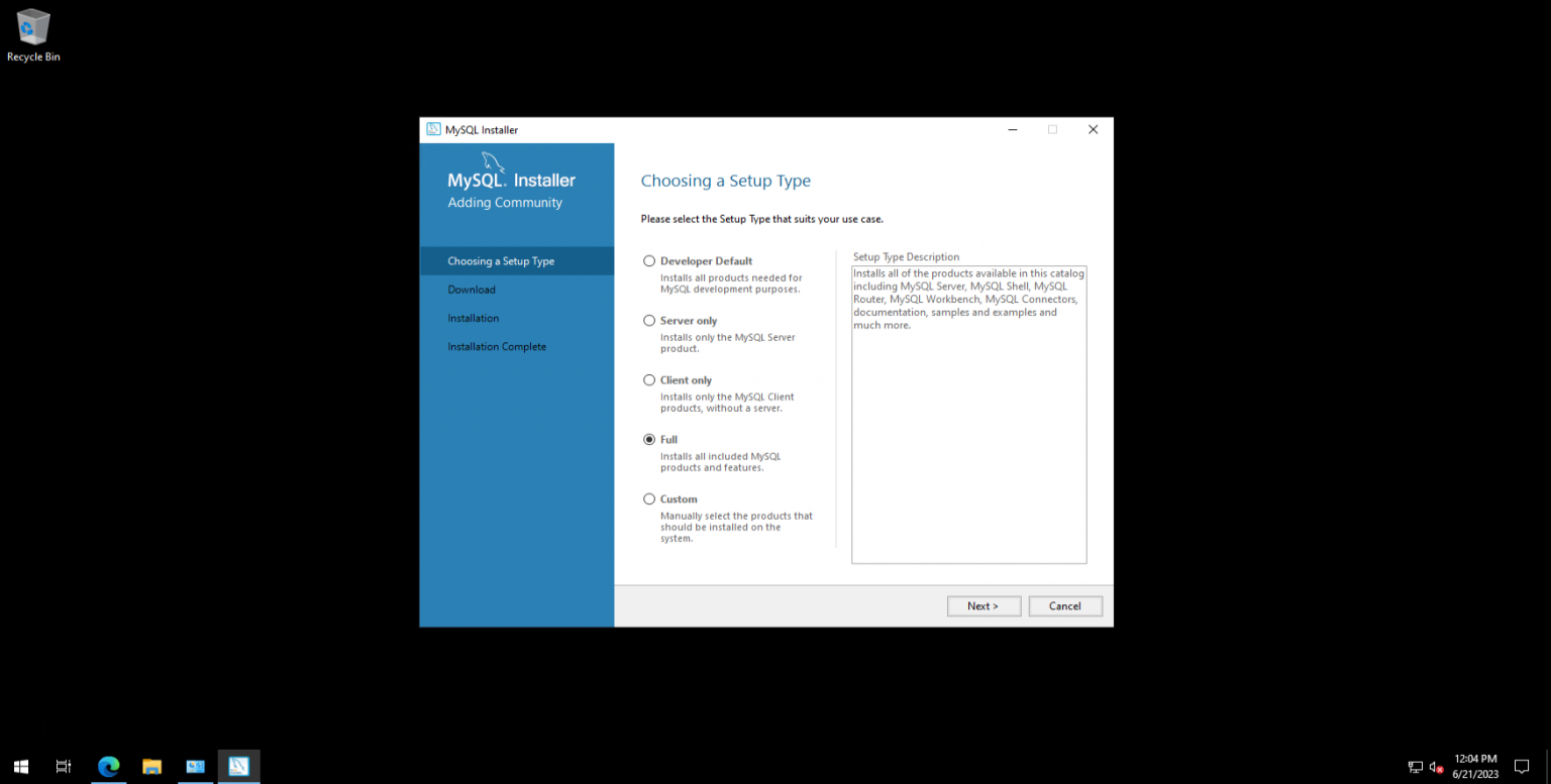 Install mysql Windows Server - Serverspace.io