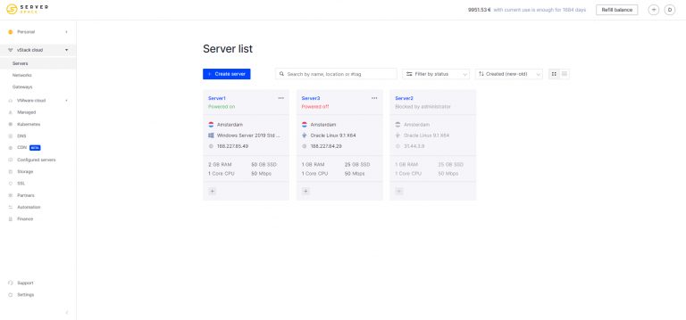 Serverspace control panel release