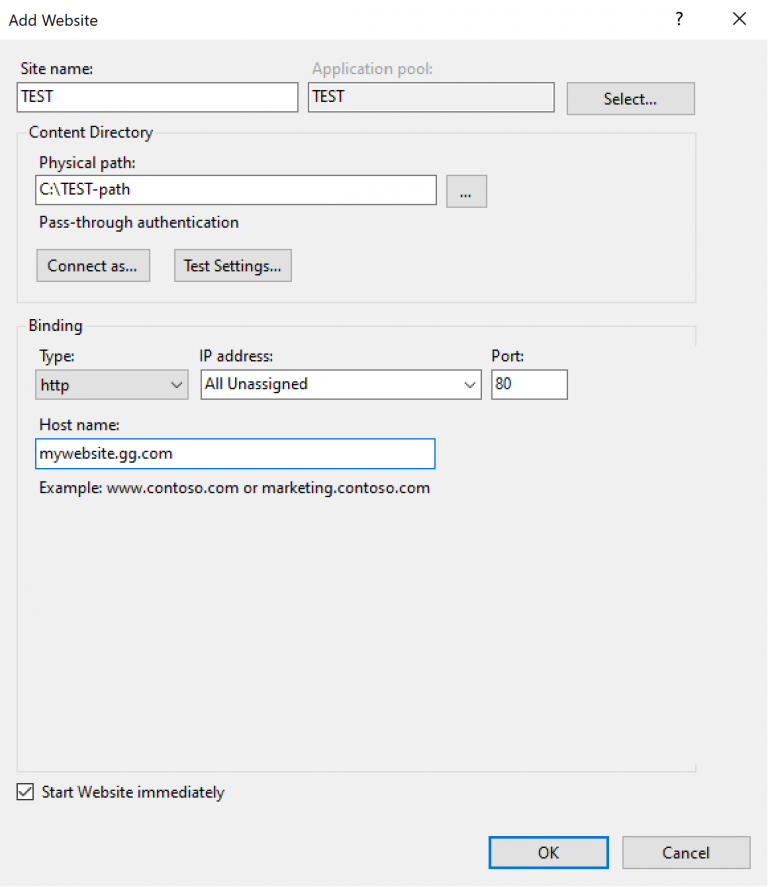 Einrichtung IIS Webserver eingeschaltet Windows Server