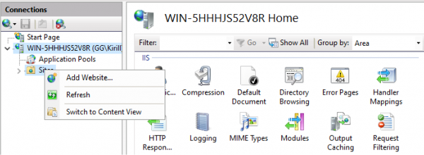 Configurez IIS Serveur Web activé Windows Server